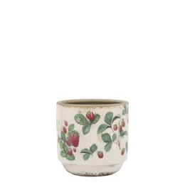 Chic Antique Fraises &Uuml;bertopf &ndash; Keramik-Pflanztopf mit Erdbeer-Dekor 10 cm, &Oslash; 10 cm