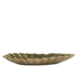 Chic Antique Tablett mit Rillen Aluminium H3,5/L26/B20 cm, messing skandinavische Deko Online Shop