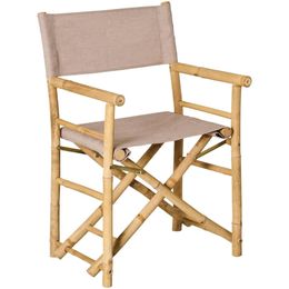 IB Laursen Regiestuhl Bambus mit Leinenstoff B: 63,5 H: 90,5 T: 52 skandinavische Deko Online Shop
