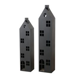 Boltze XXL Laterne Alba, 2-teilig 120/150 cm, schwarz