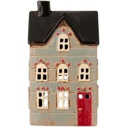 IB Laursen Teelichthaus Nyhavn rote T&uuml;r 10,7 x 8 x 19 cm