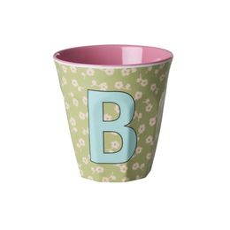 Rice Buchstaben-Becher mit Blumen Medium B