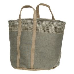 Chic Antique Jute Korbtasche mit Henkel gr&uuml;n skandinavische Deko Online Shop