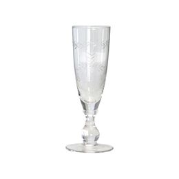 GreenGate Champagner Glas Sektglas mit Schliff &Oslash; 6,8, H&ouml;he 20 cm