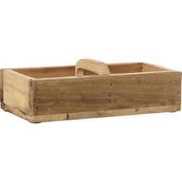 IB Laursen Holz-Kiste mit F&auml;chern und Quergriff Unika 30 x 13 x 9 cm, mit 2 F&auml;chern