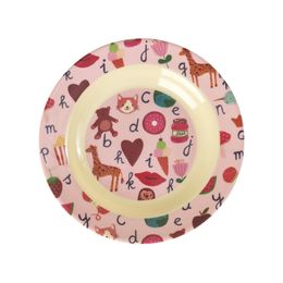 Rice Melamin Kindersch&uuml;ssel, tiefer Teller ABC H3, &Oslash;20 cm, pink