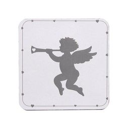 Krasilnikoff Untersetzer Cherub Angels aus Kork L10,5 x B10,5 x H0,4cm, weiss skandinavische Deko Online Shop
