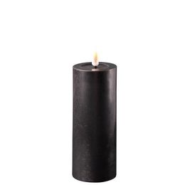Deluxe Homeart LED Stumpenkerze Real Flame schwarz 12,5 cm, &Oslash; 5 cm skandinavische Deko Online Shop