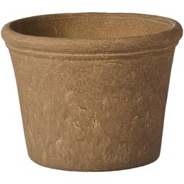 IB Laursen Blumentopf Athen mit gerillter Kante Zement H&ouml;he 15, &Oslash; 19.8 cm, sanddunkel skandinavische Deko Online Shop