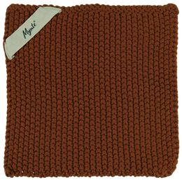 IB Laursen Topflappen Mynte gestrickt 22 x 22 cm, cognac