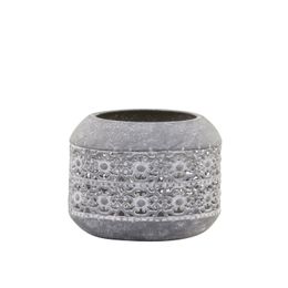 Chic Antique Windlicht mit Dekomuster H7,5 x &Oslash;9,5 cm, antique zink skandinavische Deko Online Shop