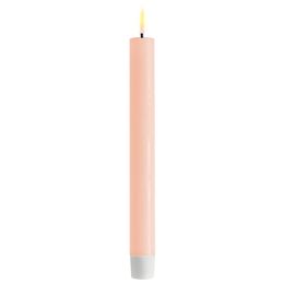 Deluxe Homeart LED 2er Set Stabkerze Real Flame 24 cm, &Oslash; 2,2 cm, 2er Set, rosa skandinavische Deko Online Shop