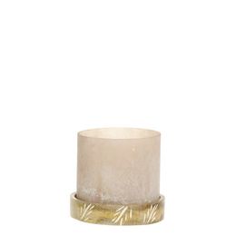 Chic Antique Windlicht mit graviertem Sockel 11x12 cm, antique rosa