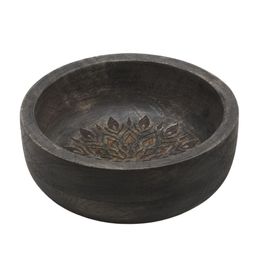 Chic Antique Tours Sch&uuml;ssel mit Schnitzereien M Schwarz H4/D12 cm skandinavische Deko Online Shop