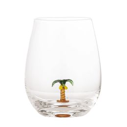 Bloomingville Misa Trinkglas &Oslash; 9 x H12 cm, Palme skandinavische Deko Online Shop
