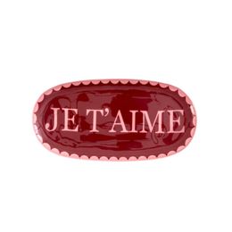 Rice Metall-Tablett Oval JE T'AIME 23 x 11 x 1,5 cm skandinavische Deko Online Shop