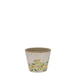 Chic Antique &Uuml;bertopf Limone Blossom &ndash; Vintage Keramik mit Zitronenmotiv 9,5 cm, &Oslash; 11 cm