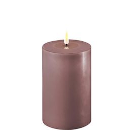 Deluxe Homeart LED Stumpenkerze Real Flame lila &Oslash;10 x H15cm, lila skandinavische Deko Online Shop
