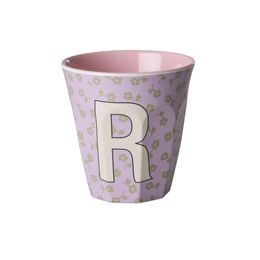 Rice Buchstaben-Becher mit Blumen Medium R