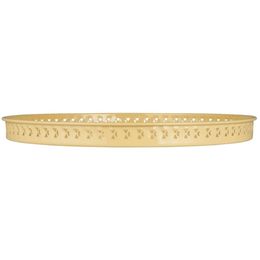 IB Laursen Metall Tablett mit gemusterter Kante H&ouml;he 3.5, &Oslash; 36.5 cm, beige skandinavische Deko Online Shop