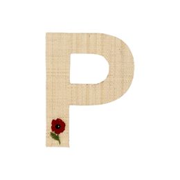 Rice Raffia Buchstaben Sticker P, Blumen