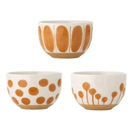 Bloomingville Linora Schalen 3er Set Steingut Braun, 8 cm, &Oslash; 12.5 cm skandinavische Deko Online Shop