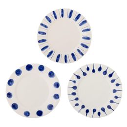 Bloomingville Linora Speiseteller 3er-Set Blau, &Oslash;28 cm