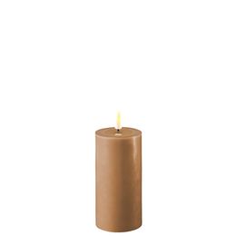 Deluxe Homeart LED Stumpenkerze Real Flame karamell &Oslash;5 x H10cm, karamell skandinavische Deko Online Shop