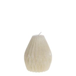 Chic Antique Stumpenkerze Diamant mit Glitzer H12/&Oslash;10 cm creme