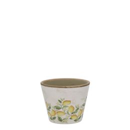 Chic Antique &Uuml;bertopf Limone Blossom &ndash; Vintage Keramik mit Zitronenmotiv 10,5 cm, &Oslash; 13,5 cm