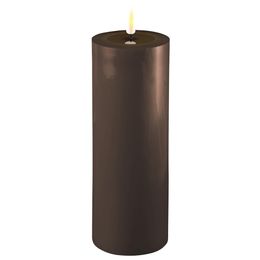 Deluxe Homeart LED Stumpenkerze Real Flame mokka &Oslash;7,5 x H20cm, mokka skandinavische Deko Online Shop