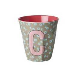 Rice Buchstaben-Becher mit Blumen Medium C skandinavische Deko Online Shop