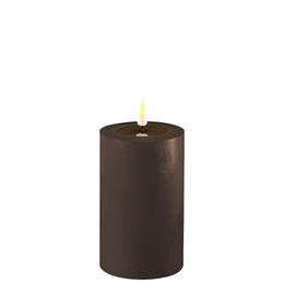 Deluxe Homeart LED Stumpenkerze Real Flame mokka &Oslash;7,5 x H12,5cm, mokka skandinavische Deko Online Shop