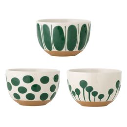 Bloomingville Linora Schalen 3er Set Steingut Gr&uuml;n, 8 cm, &Oslash; 12.5 cm skandinavische Deko Online Shop
