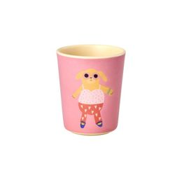Rice Melamin Kinderbecher mit Tiermotiv Melamin Matt 8 cm, &Oslash; 6,5 cm, 150 ml, Hund