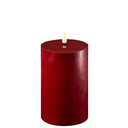 Deluxe Homeart LED Stumpenkerze Real Flame bordeaux 15 cm, &Oslash; 10 cm skandinavische Deko Online Shop