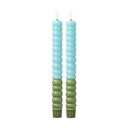 Rice LED Kerzen Twisted 2er 25 cm, mint skandinavische Deko Online Shop