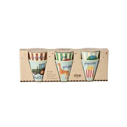 Rice Melamin Kinderbecher 6er Set Small ABC Print Blau, 6x160ml, H: 7.5 | D: 7 skandinavische Deko Online Shop