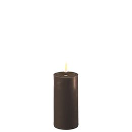 Deluxe Homeart LED Stumpenkerze Real Flame mokka &Oslash;5 x H10cm, mokka skandinavische Deko Online Shop