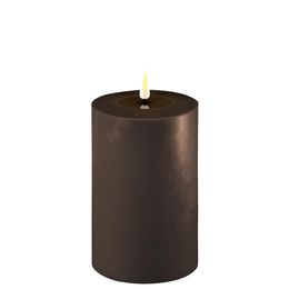 Deluxe Homeart LED Stumpenkerze Real Flame mokka &Oslash;10 x H15cm, mokka skandinavische Deko Online Shop
