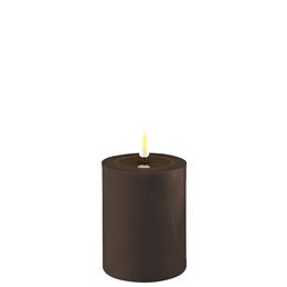 Deluxe Homeart LED Stumpenkerze Real Flame mokka &Oslash;7,5 x H10cm, mokka skandinavische Deko Online Shop