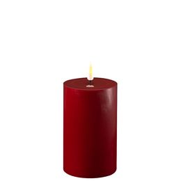 Deluxe Homeart LED Stumpenkerze Real Flame bordeaux 12,5 cm, &Oslash; 7,5 cm skandinavische Deko Online Shop