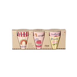 Rice Melamin Kinderbecher 6er Set Small ABC Print Rosa, 6x160ml, H: 7.5 | D: 7 skandinavische Deko Online Shop