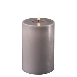 Deluxe Homeart LED Stumpenkerze Real Flame grau 15 cm, &Oslash; 10 cm skandinavische Deko Online Shop