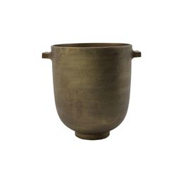 house doctor Blumentopf Foem H&ouml;he 24 cm, &empty; 20 cm, Antikes Messing