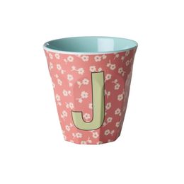 Rice Buchstaben-Becher mit Blumen Medium J skandinavische Deko Online Shop