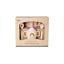 Rice Melamin Baby-Set ABC in Geschenkbox, 4-teilig H22.5, L25, B11 cm, blau