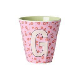 Rice Buchstaben-Becher mit Blumen Medium G skandinavische Deko Online Shop