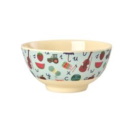 Rice Melamin Kinder Schale ABC Medium (H7.5 &Oslash;15 cm), 700 ml, blau skandinavische Deko Online Shop
