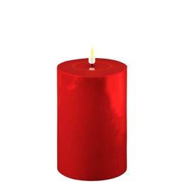 Deluxe Homeart LED Stumpenkerze Real Flame rot 15 cm, &Oslash; 10 cm